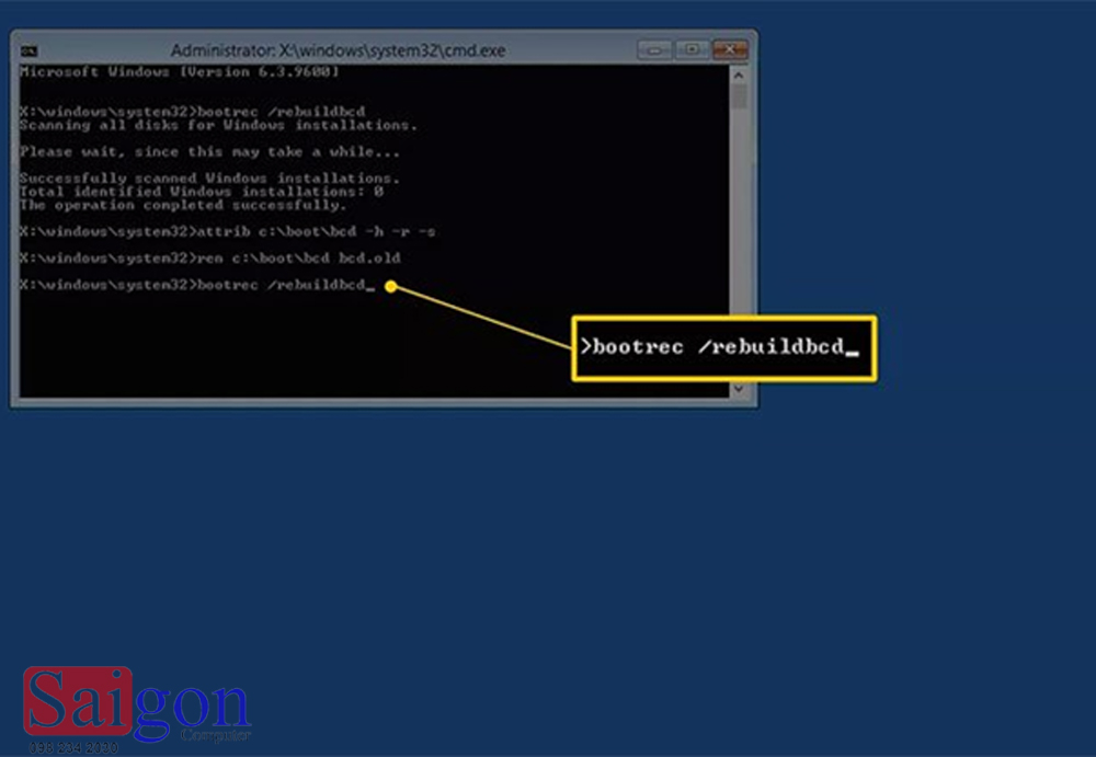 Hướng Dẫn Build Lại BCD Trong Windows - Sài Gòn Computer