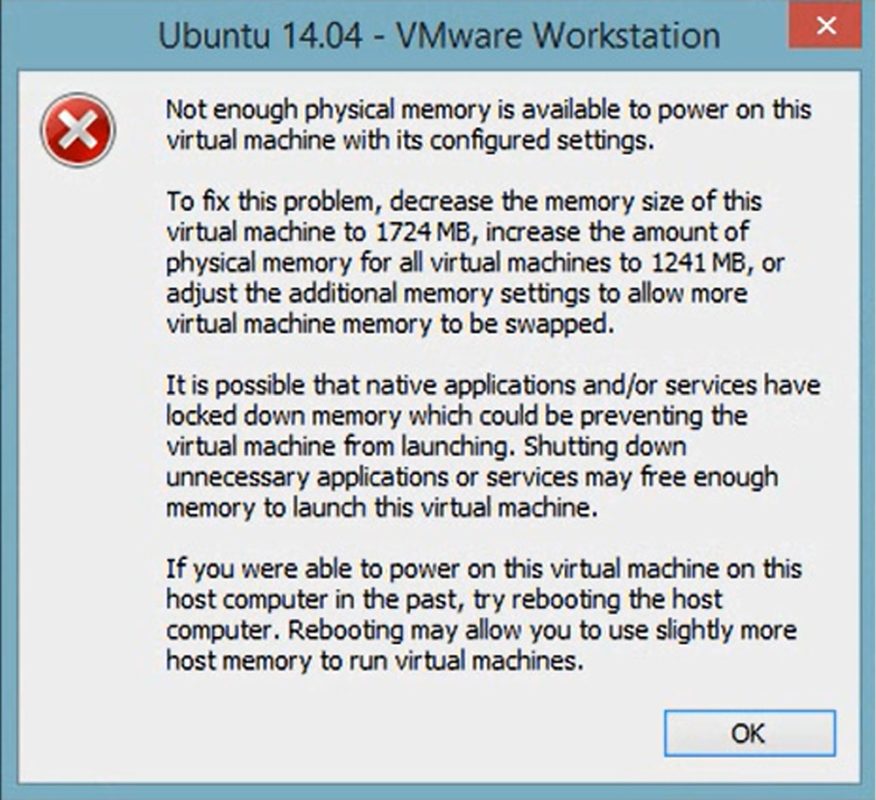 Khắc Phục Lỗi Not Enough Physical Memory Trên Vmware - Sài Gòn Computer